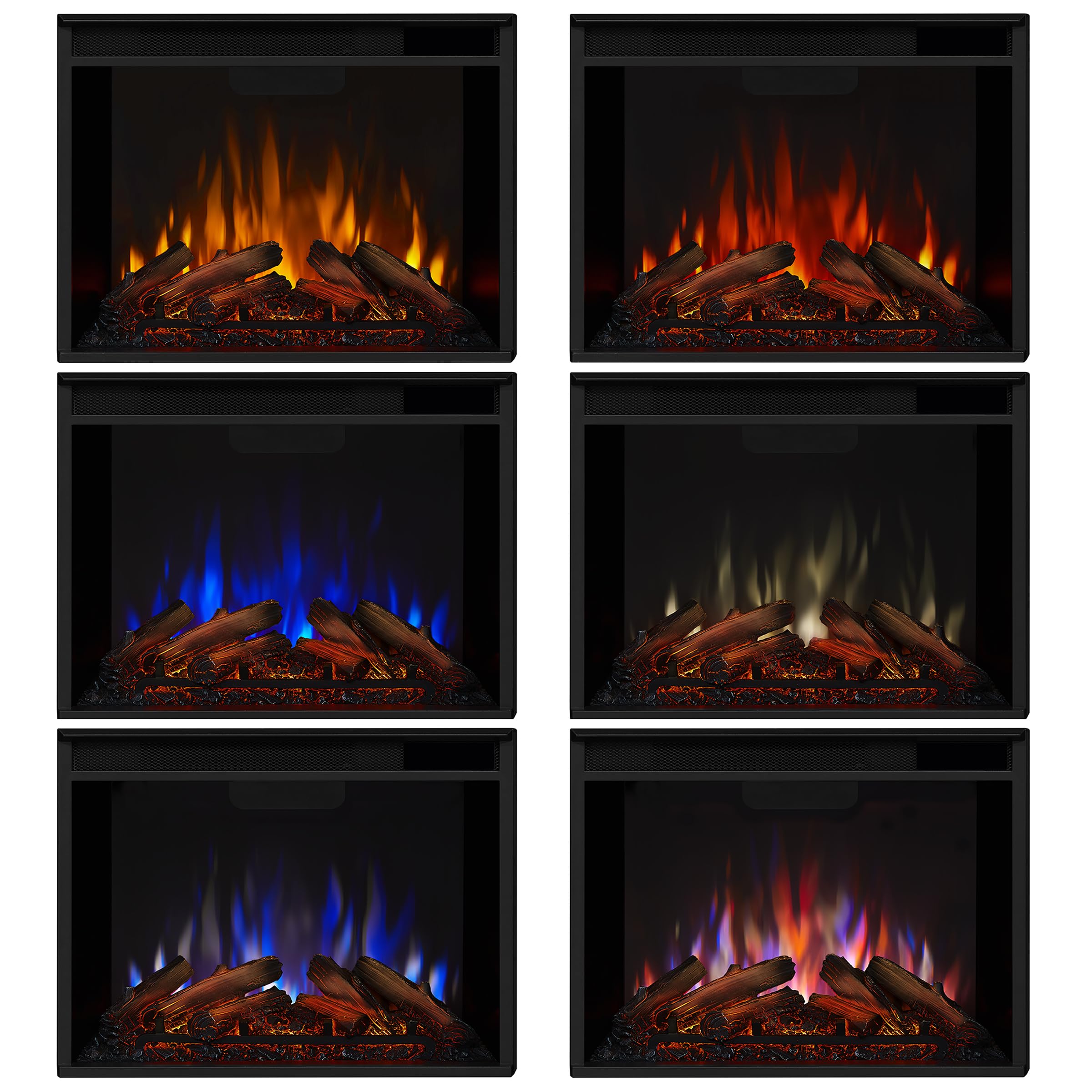 Real Flame Deland Grand Electric Indoor Fireplace with Remote Control, Realistic Infrared Fireplace with Heater, Grey