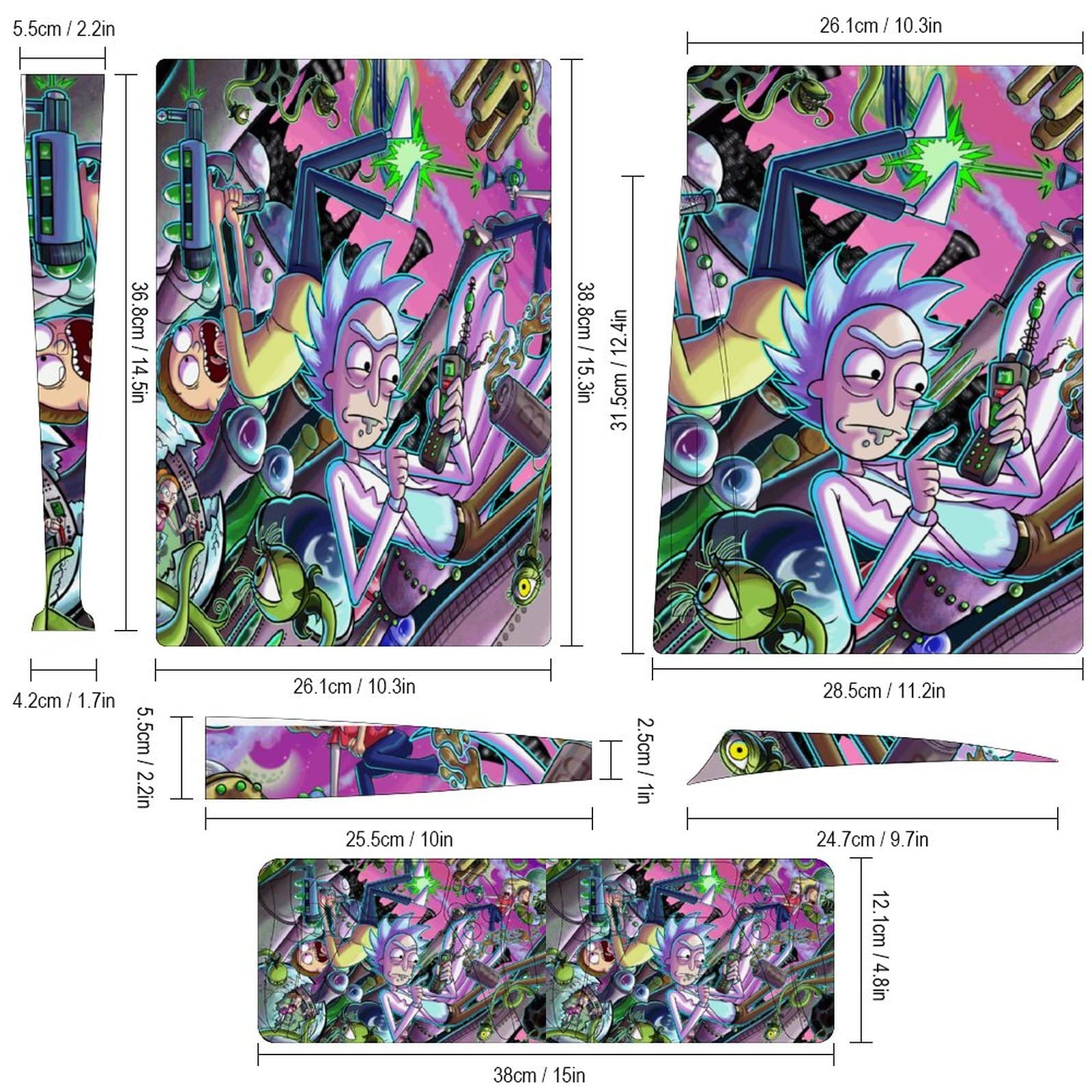 ZHENGJC PS5 Skin for Console (Disc Edition) and Controllers Vinyl Sticker Protective Cover Cute Cartoon Anime Wrap Controller Compatible with Playstation 5 (PS5 Disc