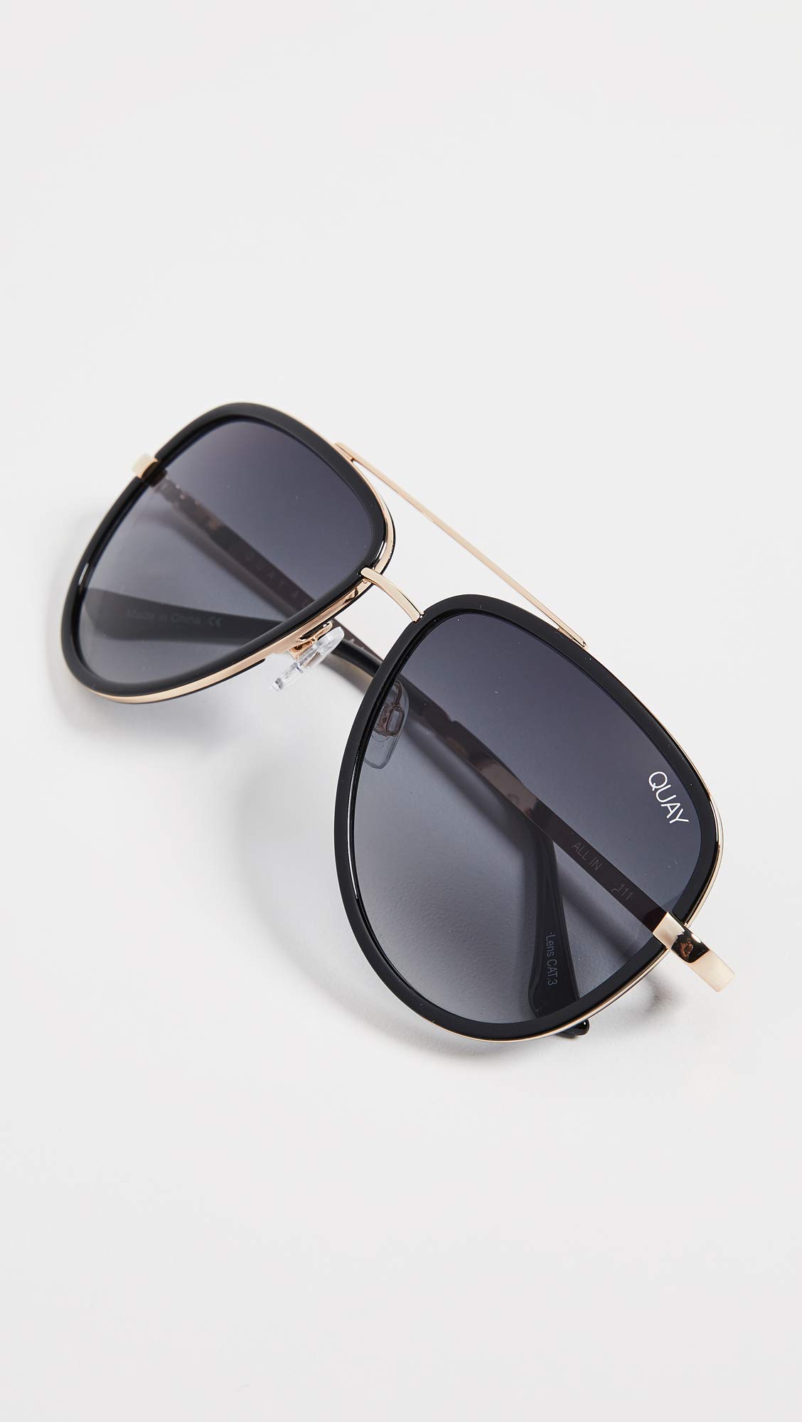 Quay Women's All In Sunglasses, Black/Smoke, One Size