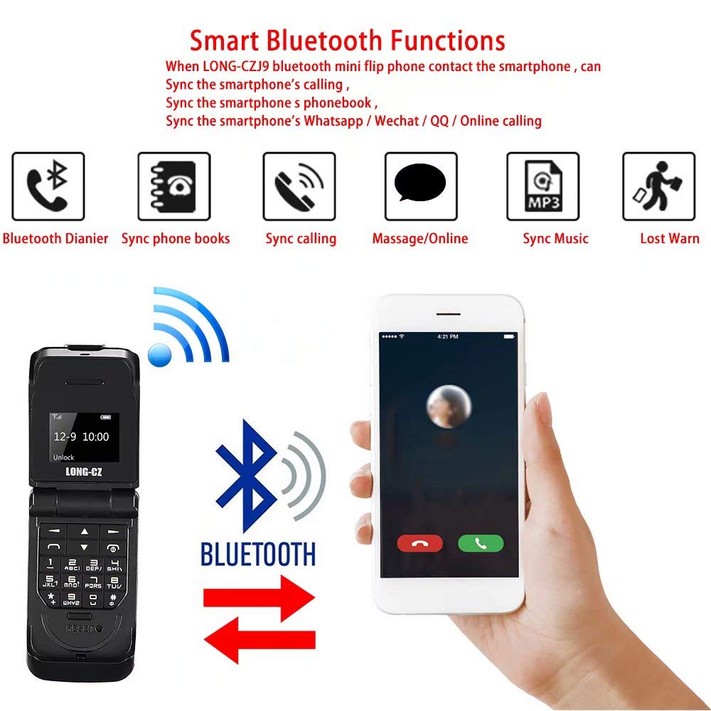 Paddsun Unlocked Cellphone J9 Black World Mini Smallest Flip Mobile Phone Finger Size