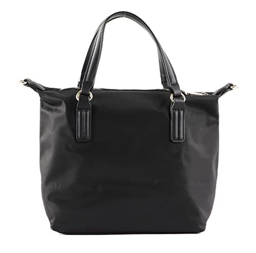 Tommy Hilfiger Women POPPY SMALL TOTE APPLIQUE Tote, Black, One Size
