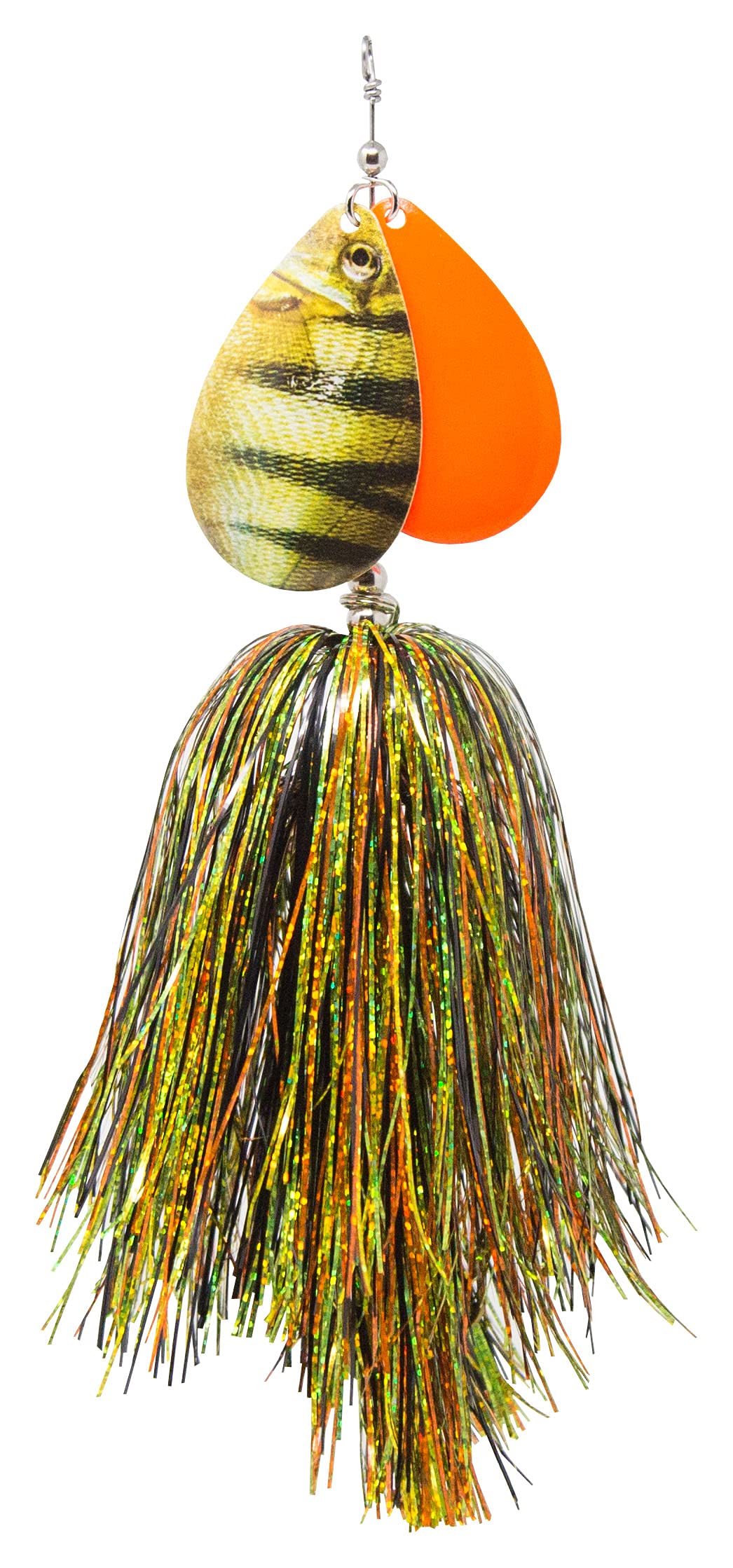 Tooth Shield Tackle Musky Bucktail (Live Series Hot Perch) Muskie Pike 10-9 Inline Spinner Musky Lures Baits Tackle