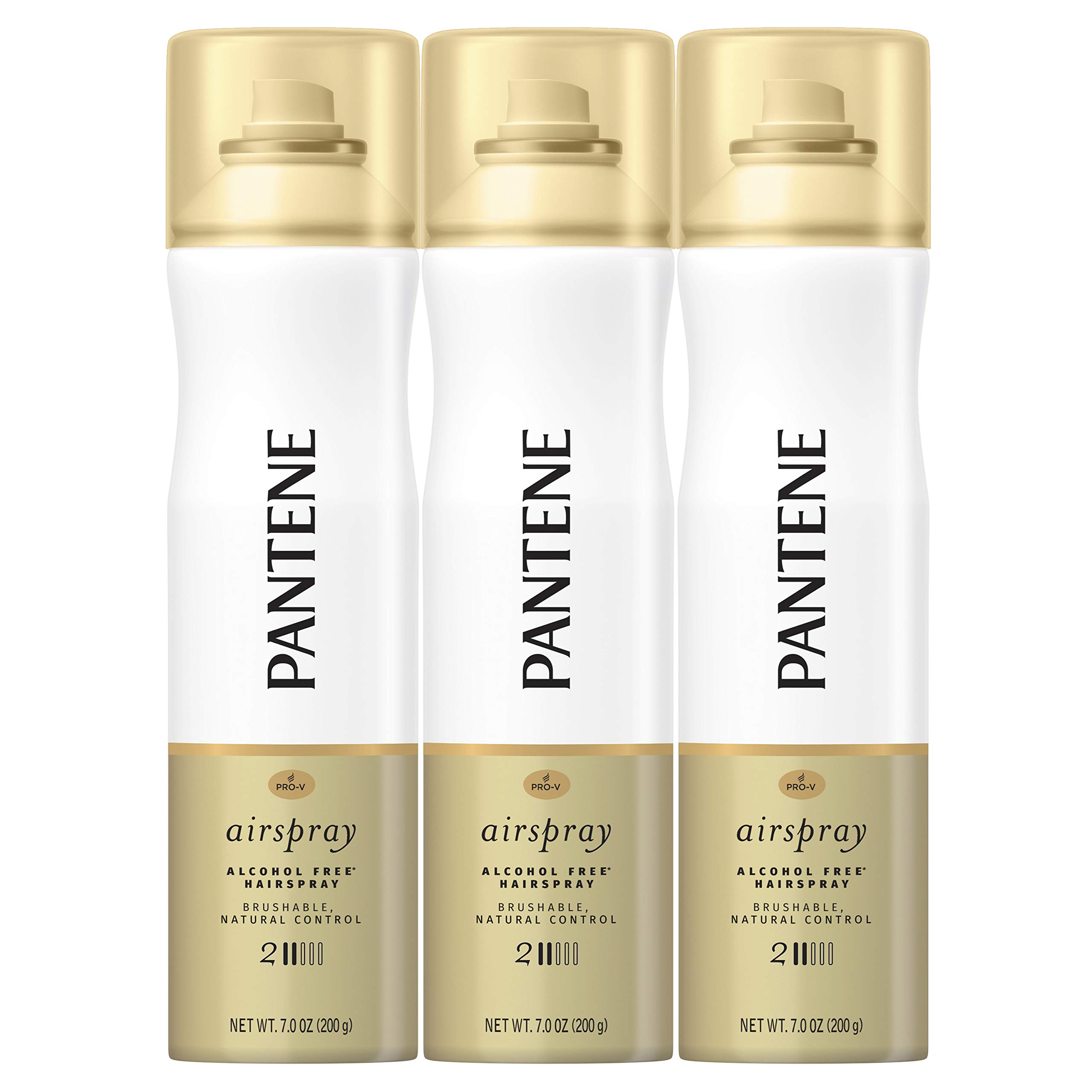 Pantene Airpsray Hairpspray, Smooth Finish, Pro-V Level 2 Airspray, 7 Fl Oz, Triple Pack