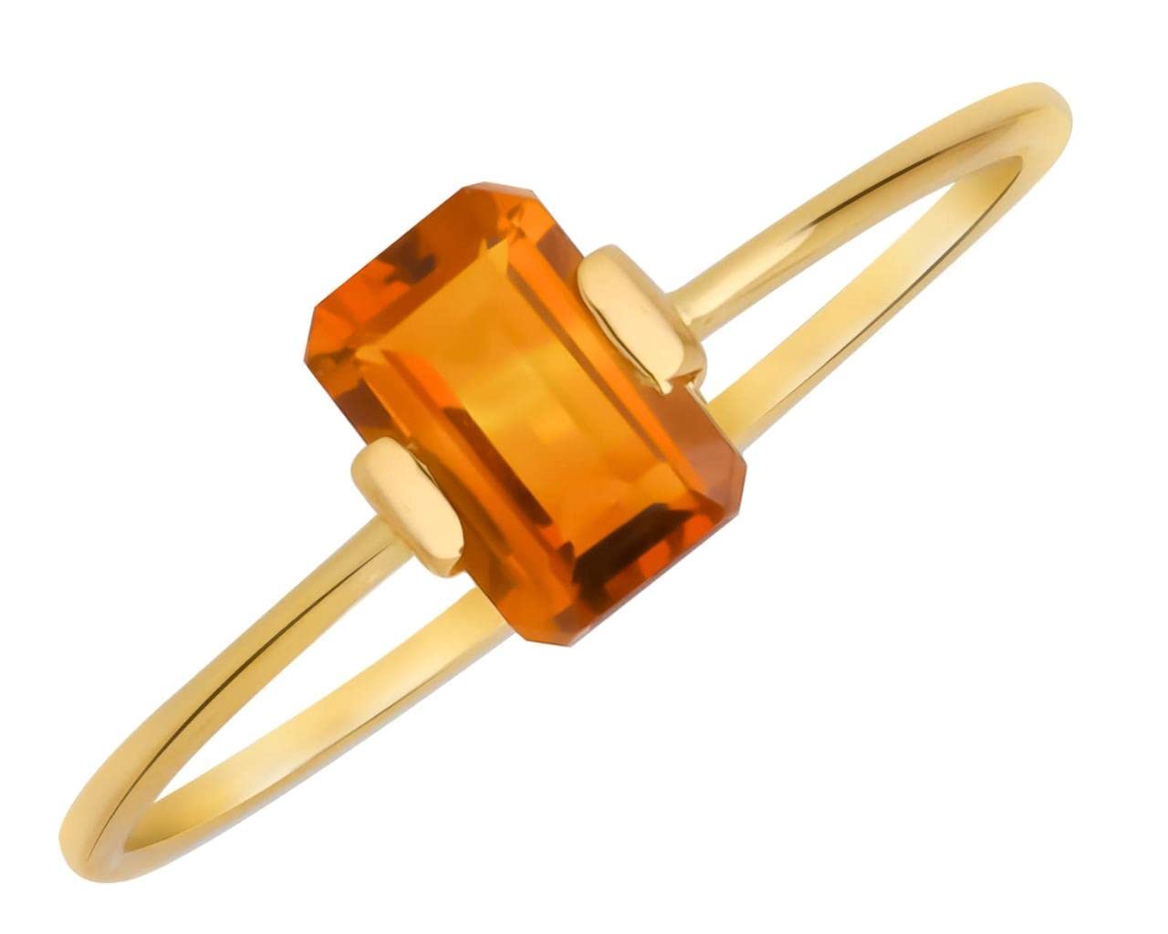 YoTreasure Rainbow Moonstone 14K Yellow Gold Solitaire Ring Jewelry