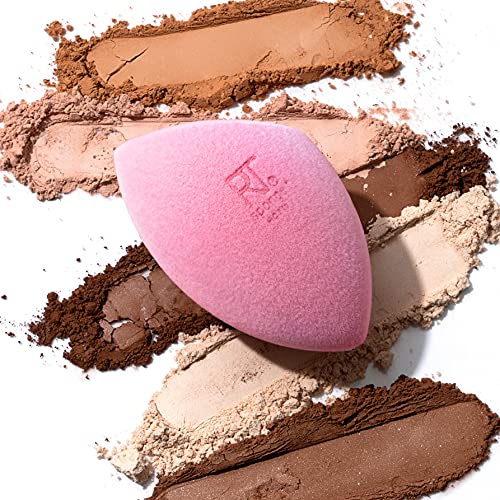 Real Techniques Miracle Powder Sponge, Makeup Blending Sponge For Powder Products, Set Makeup For Natural Finish & Cloud Skin, Buildable Coverage, Velvet Material, Latex-Free Foam, 1 Count