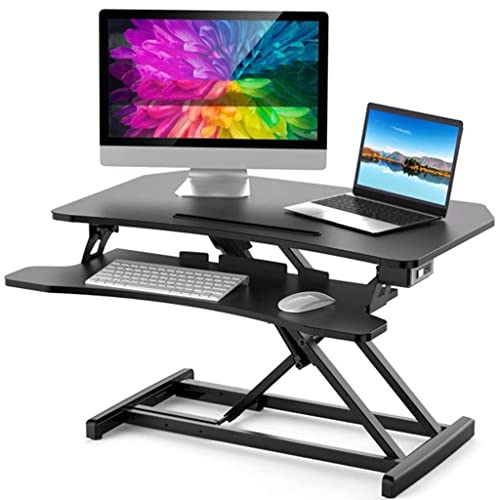 NAHDU Standing Desk Sit Converter Stand-up Lifting Worktable Computer Desk Converter Folding Table Adjustable Height (Color : D, Size : US)