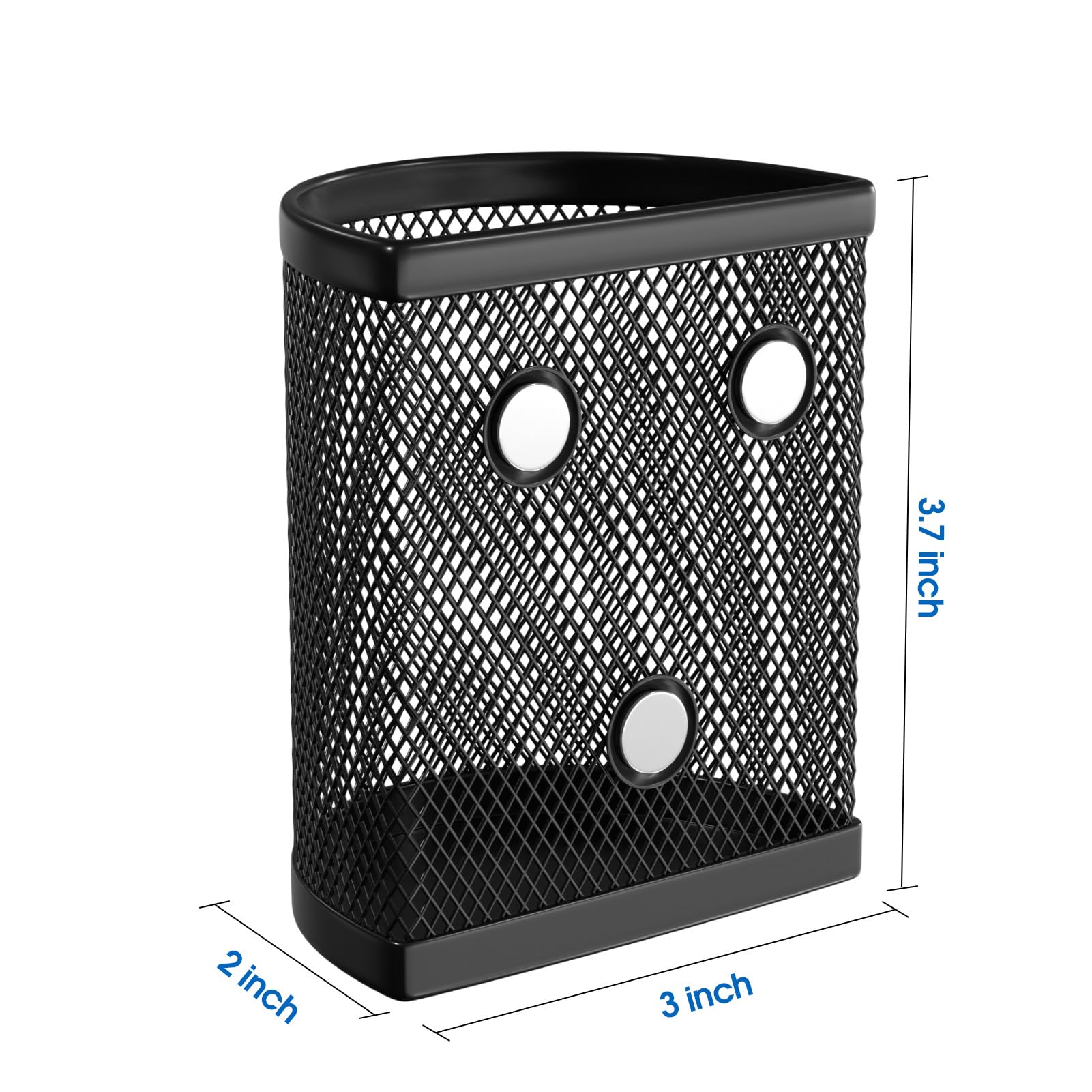 MaxGear Magnetic Pen Holder, 2 Pack Locker Organizer Mesh Pencil Holder for Desk Marker Holder - Extra Strong Magnets Perfect for Locker, Refrigerator, Dry Erase Board, Whiteboard