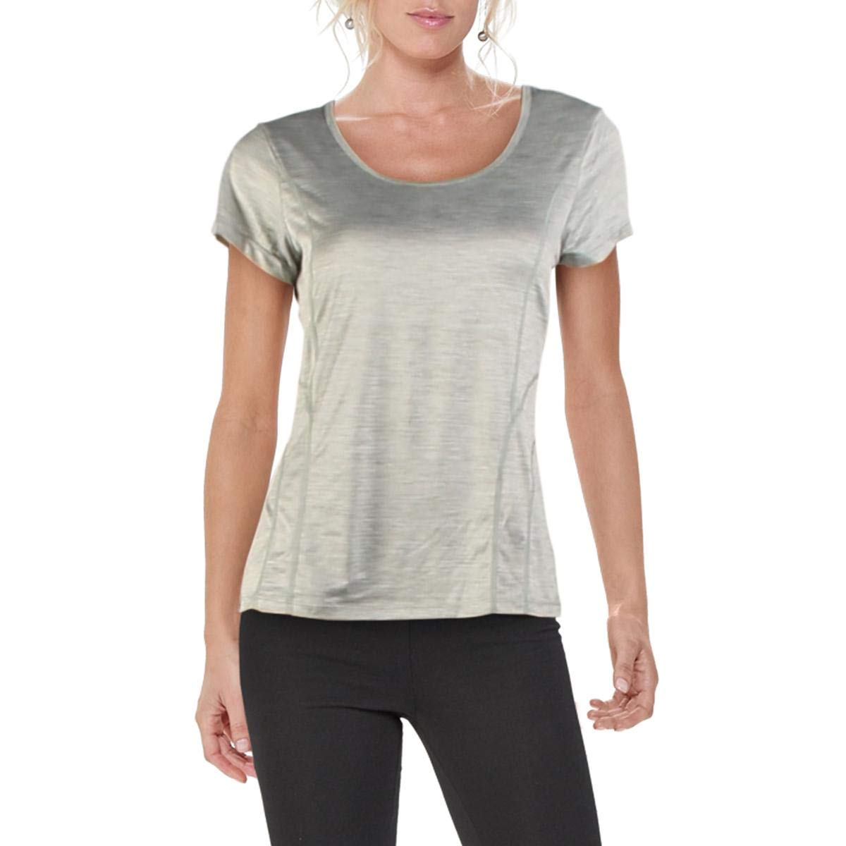 Reebok Womens Mini Burnout Basic T-Shirt, Green, Small