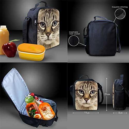 Poceacles 3 Pieces Backpack Set, Soccer Ball Print School Bags Boys Daypack with Lunch Box and Pencil Pouch
