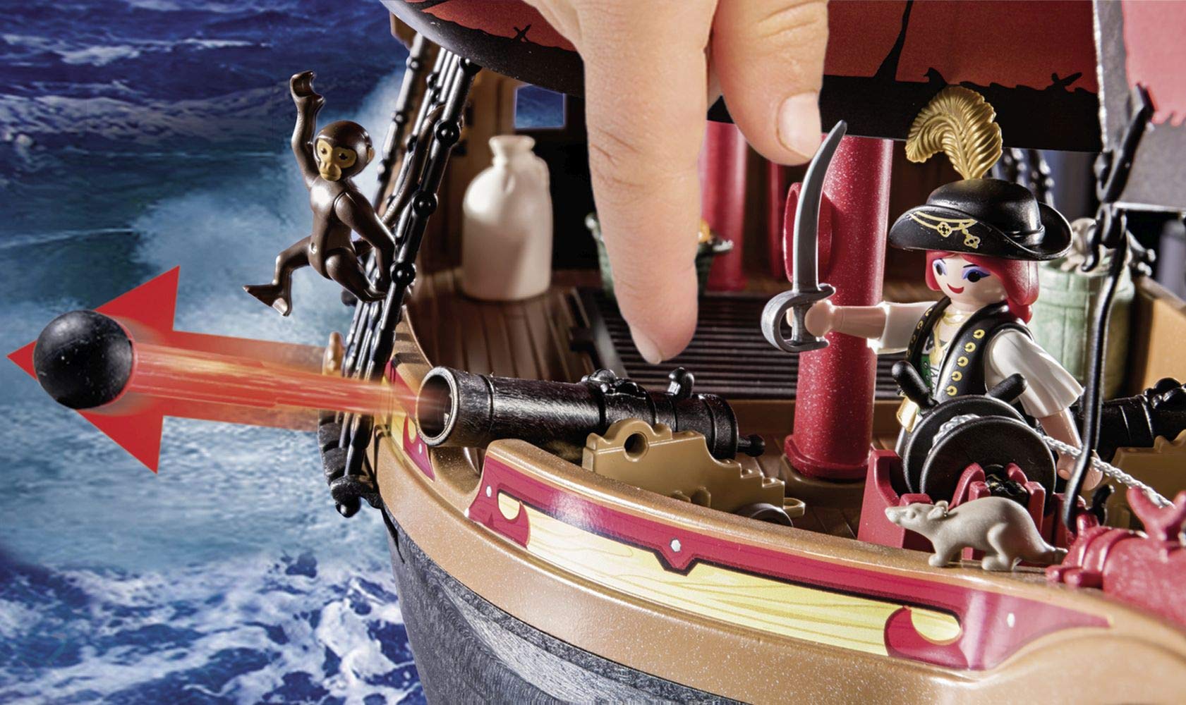 Playmobil 70411 Pirates Large Floating Pirate Ship with Cannon