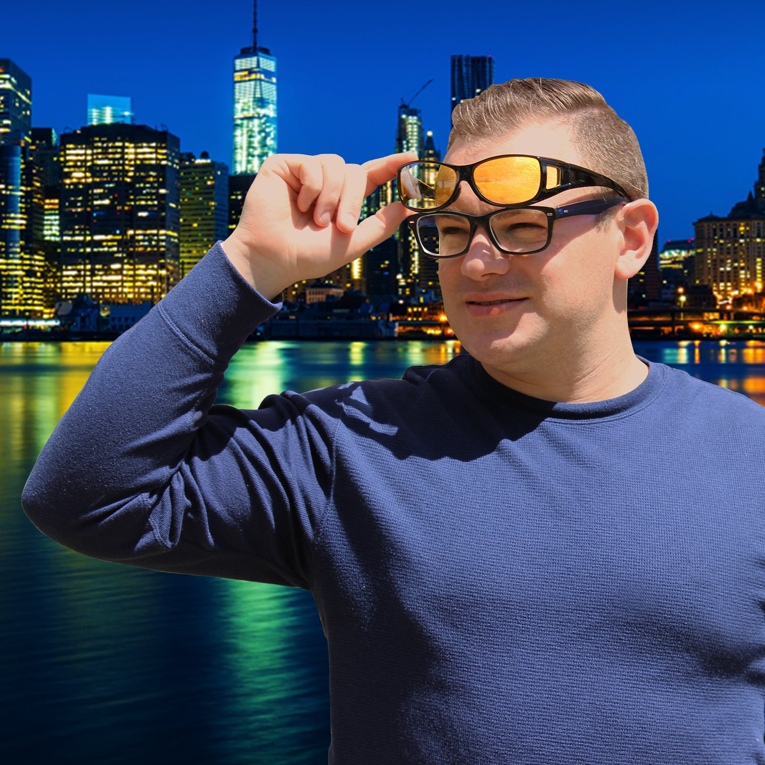 Ontel Night Sight | HD Polarized Night Vision Driving Sunglasses | Men and Women, Anti Glare, Scratch Resistant, Stylish