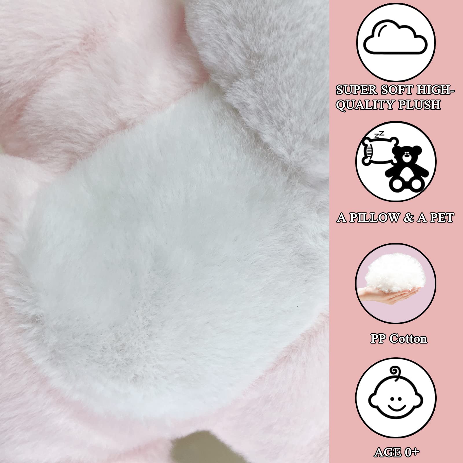 VPOWJI Easter Bunny, Dancing Talking & LED Glow Wiggle Dancing Bunny Toys, Record & Repeating What You Say with 60 English Songs, Easter Decorations Easter for Child (Pink)