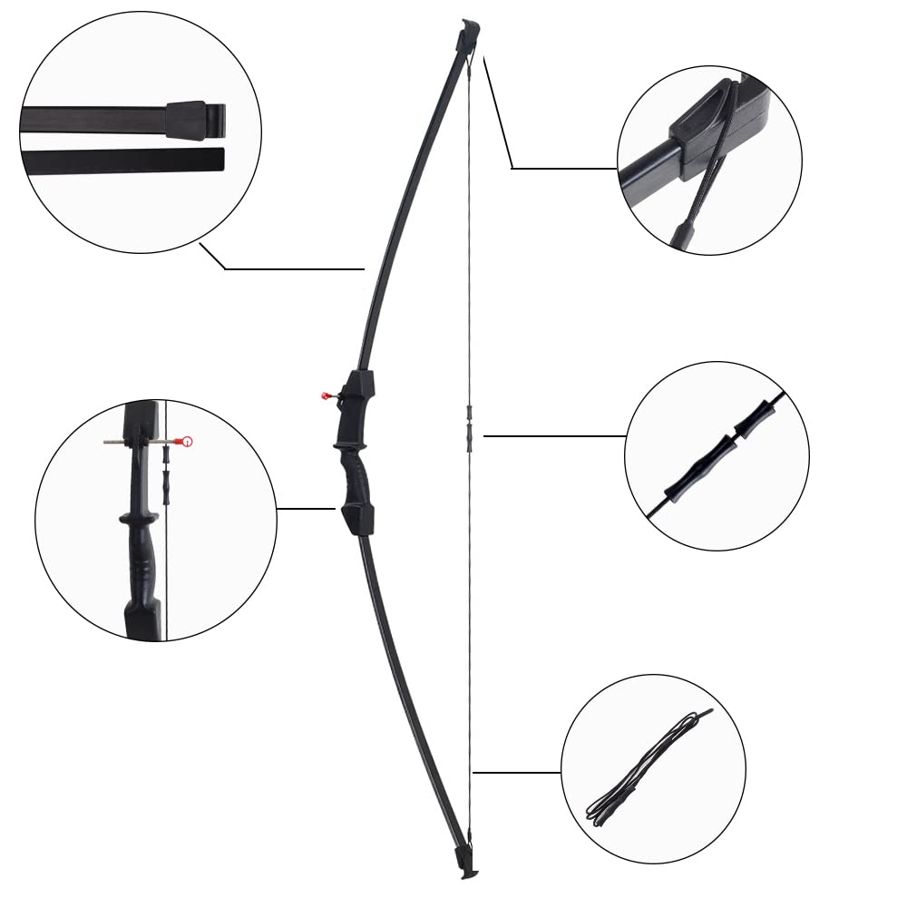 SOPOGER Bow and Arrows Set for Youth Beginner Archery 45" Teens Recurve Bow Kit for Backyard Sport Shooting Training Game Gift with 6 Arrows, 4 Target Face Paper and Pins, Armguard, Sight, 15 Lb
