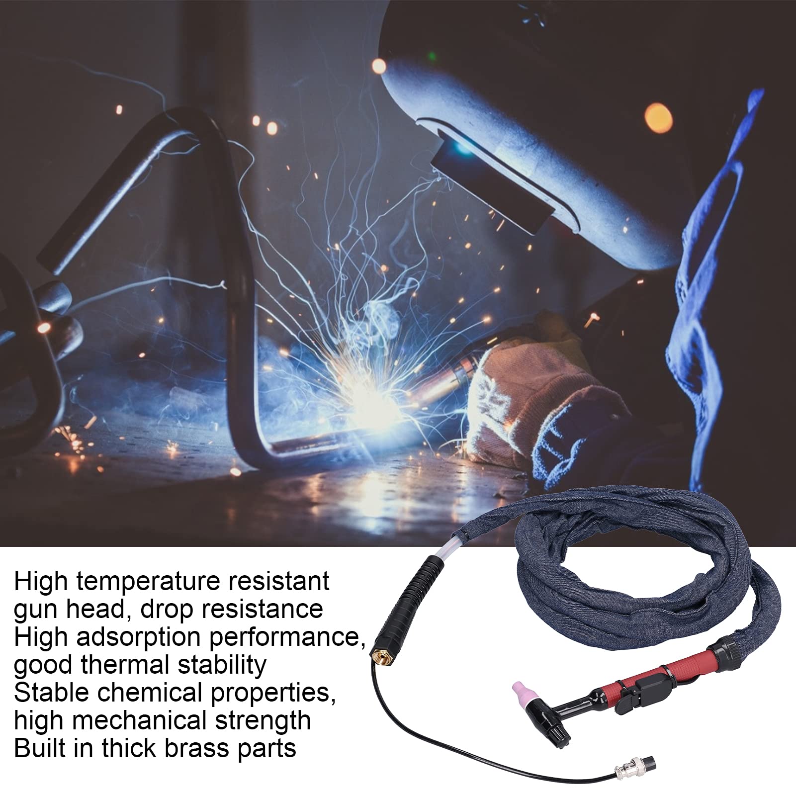 TIG Welding Torch TIG Welding Torch Flexible Head Integrated Argon Arc Welder Gun M16 QQ150 3.7meter
