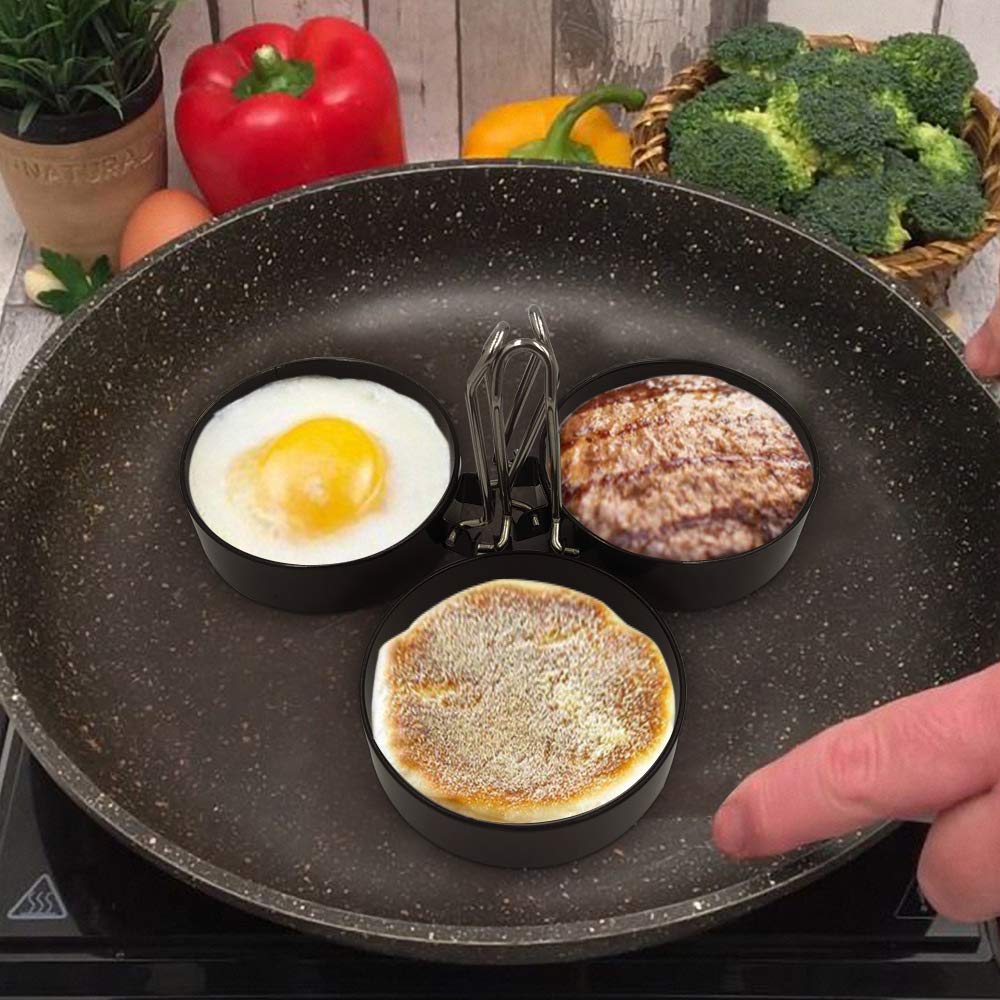 Stainless Steel Egg Rings, 4 Pack Egg Rings,Non Stick Round Egg Ring Mold Pancake Mold Maker For Fried Egg, Pancakes, Sandwiches