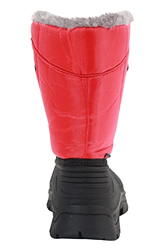 Mountain Warehouse Kids Fleece Lined Snow Boots - Warm Winter Shoes Dark Red Kids Shoe Size 6 US