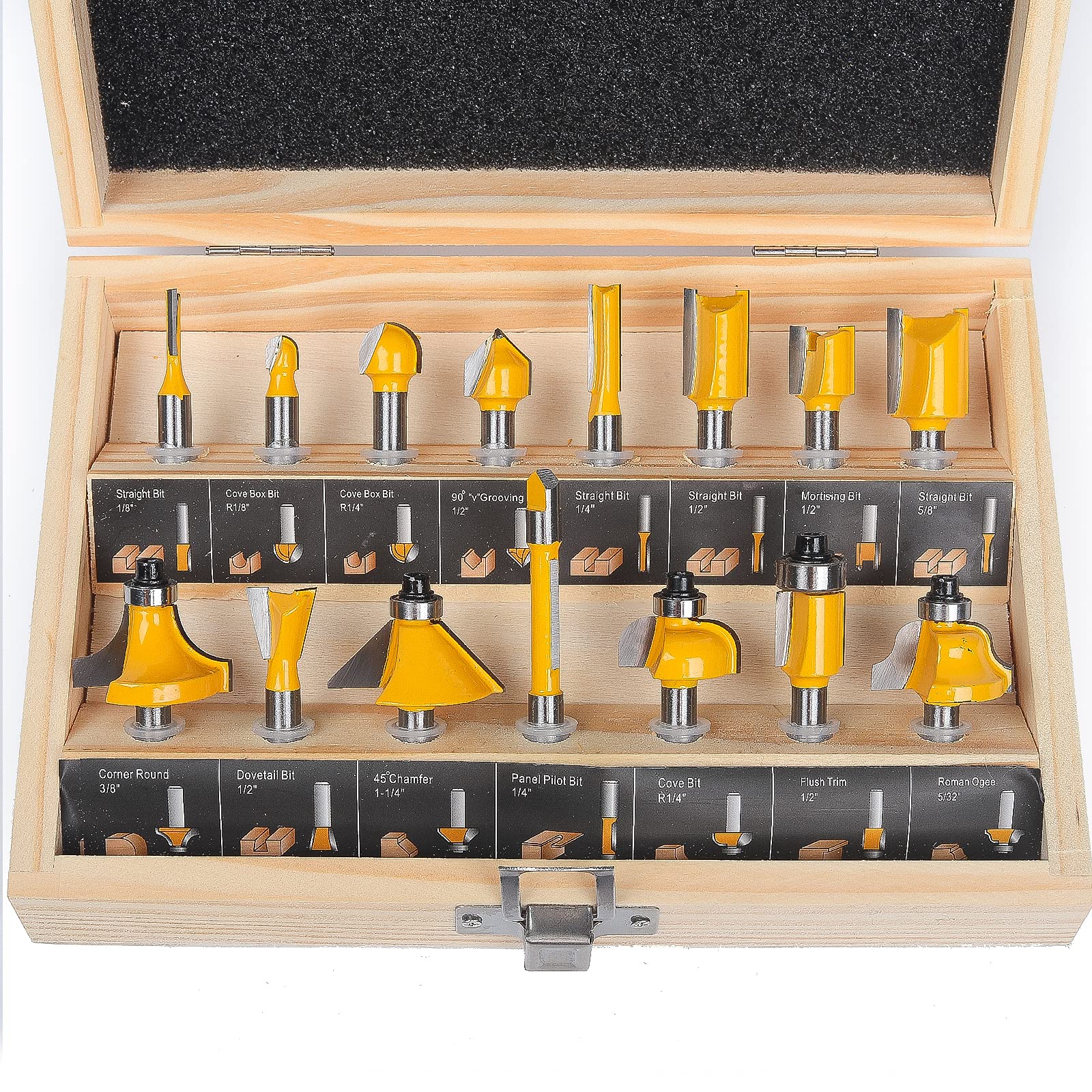 TOOLDO Router Bits Set 50 Pieces,1/4” Shank Tungsten Carbide Router Bits, Professional Router Bit Kit for DIY, Woodworking Project…