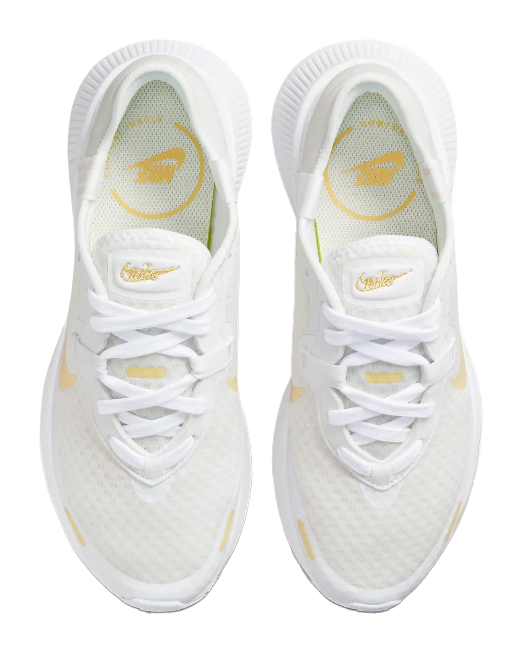 Nike Women's Reposto 106, White/Summit White/Gum Light Brown/Saturn Gold, 7 M US