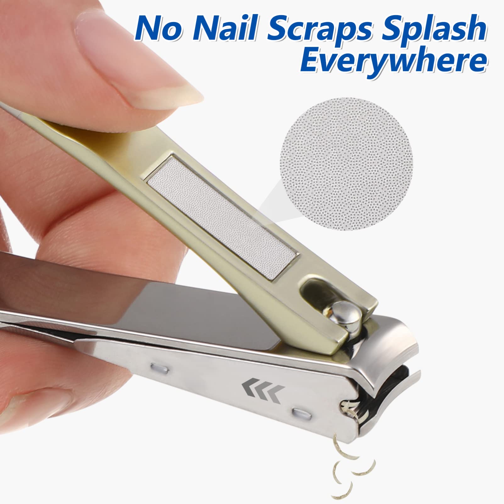 Nail Nipper, Premium Stainless Steel Fingernail and Toenail Clipper Cutters,Nail Cutters Sets with Nail File and Cleaning Brush for Seniors, Aducts,