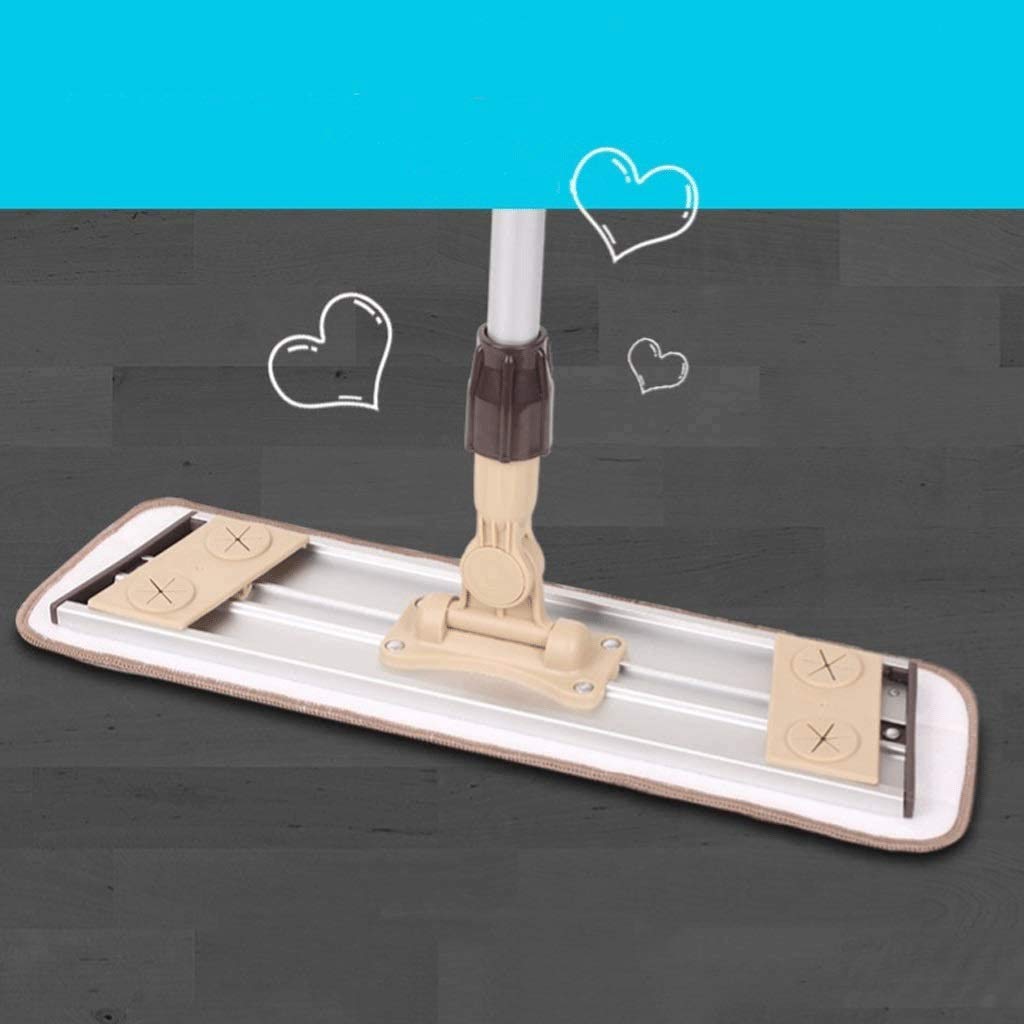 WSJIE Brown Mop, Professional Microfiber Mop for Hardwood, Laminate, Tile Floor Cleaning, Stainless Steel Telescopic Handle