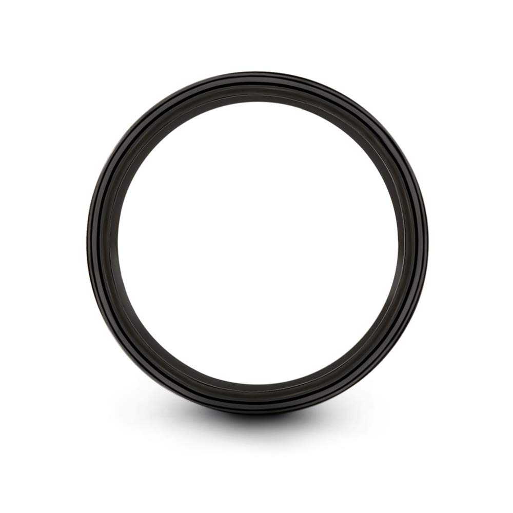 P. Manoukian Tungsten Carbide Wedding Band Ring 12mm for Men Women Copper Center Line Black Interior with Flat Cut Brushed Polished Comfort Fit Anniversary Size 10.5