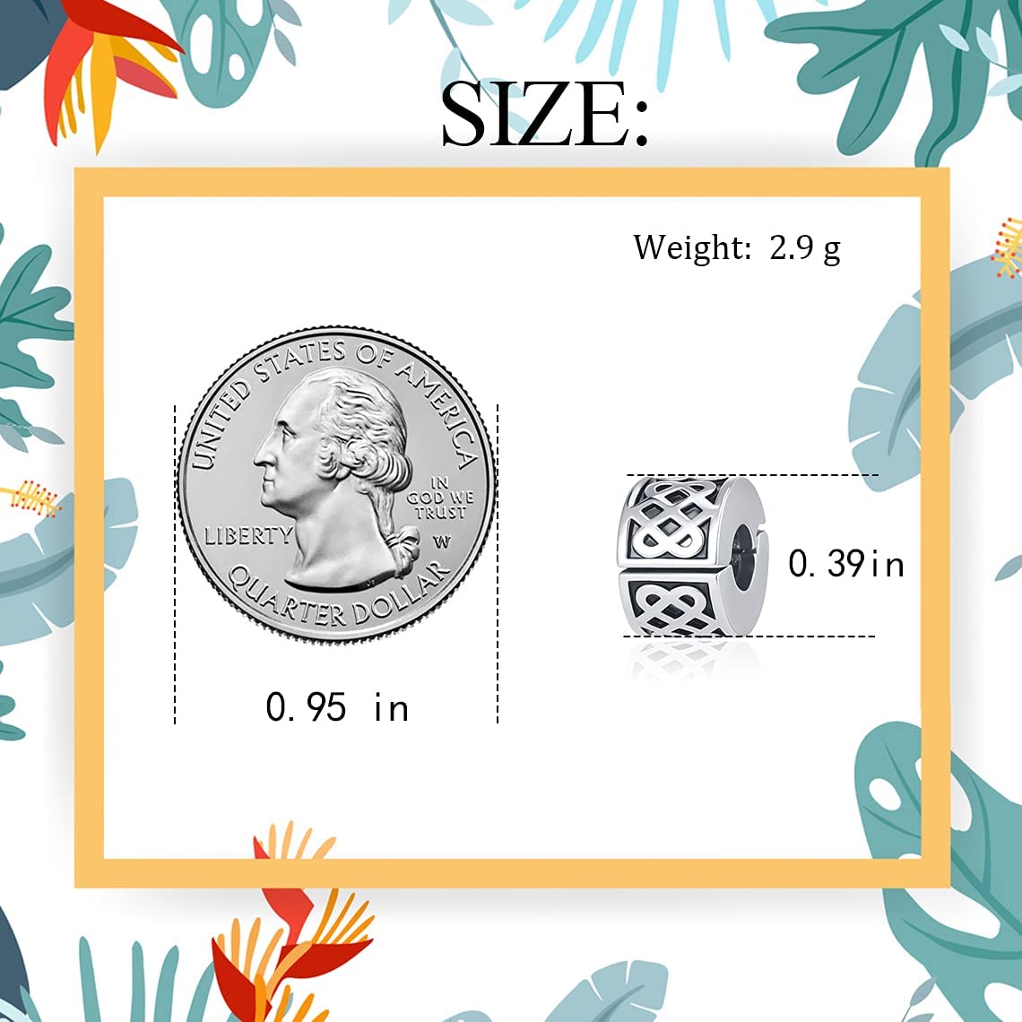 QeenseKc Celtic Flower Clip Lock Spacers Stopper Charm Good Luck Round Bead for Pandora Bracelet,Aut-72_TriangleTotem