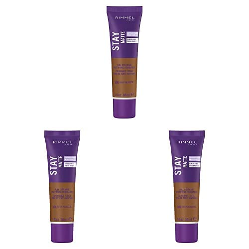 Rimmel Stay Matte Foundation, Deep Noisette, 1 Fluid Ounce (Pack of 3)