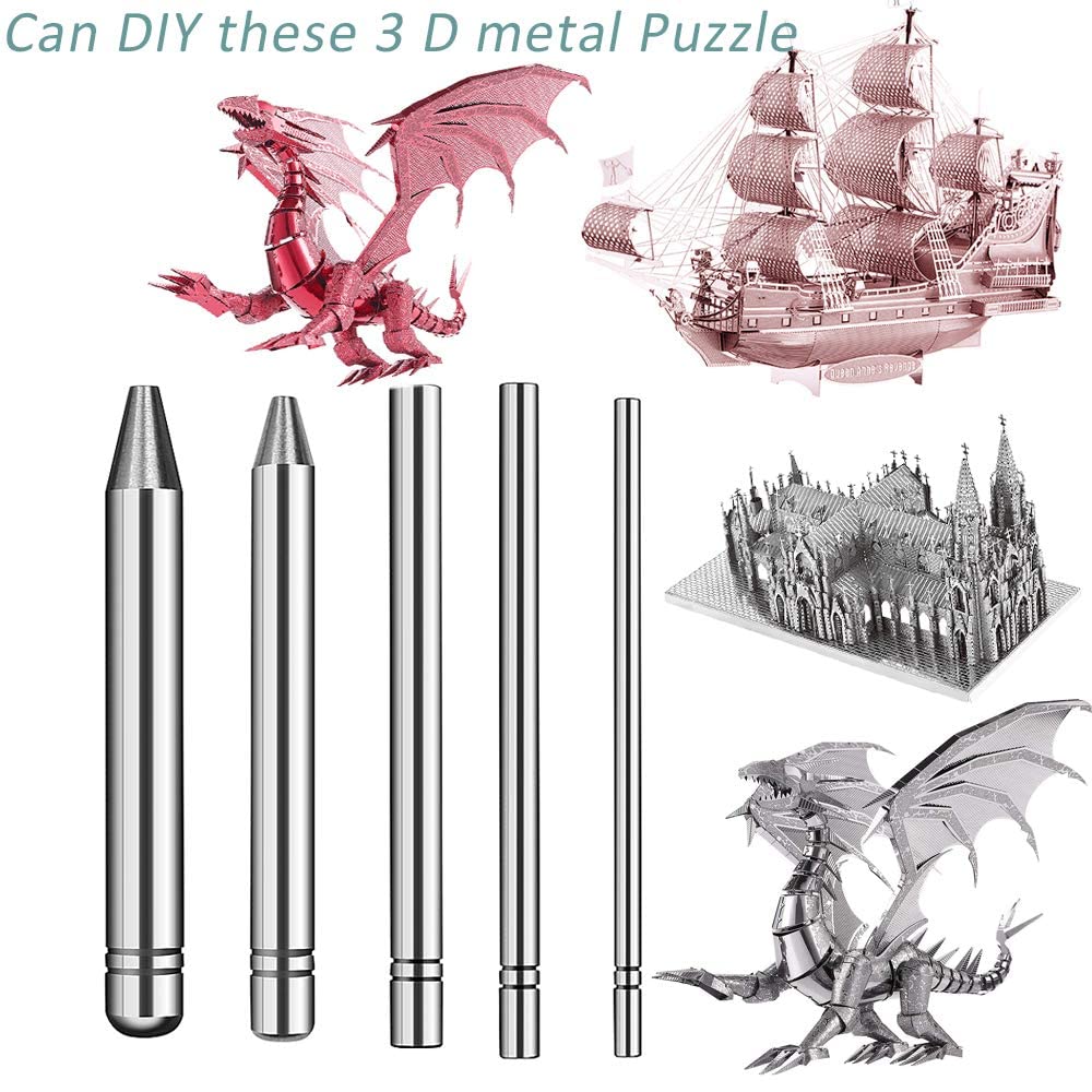 Metal Models Kits 6Pcs DIY 3D Metal Model Tool Sets Olele Professional Jigsaw Puzzles Metal Model Kits Multi-Function Assembling Bending Assist Tools Perfect for 3D Metal Puzzle Earth Model Tools