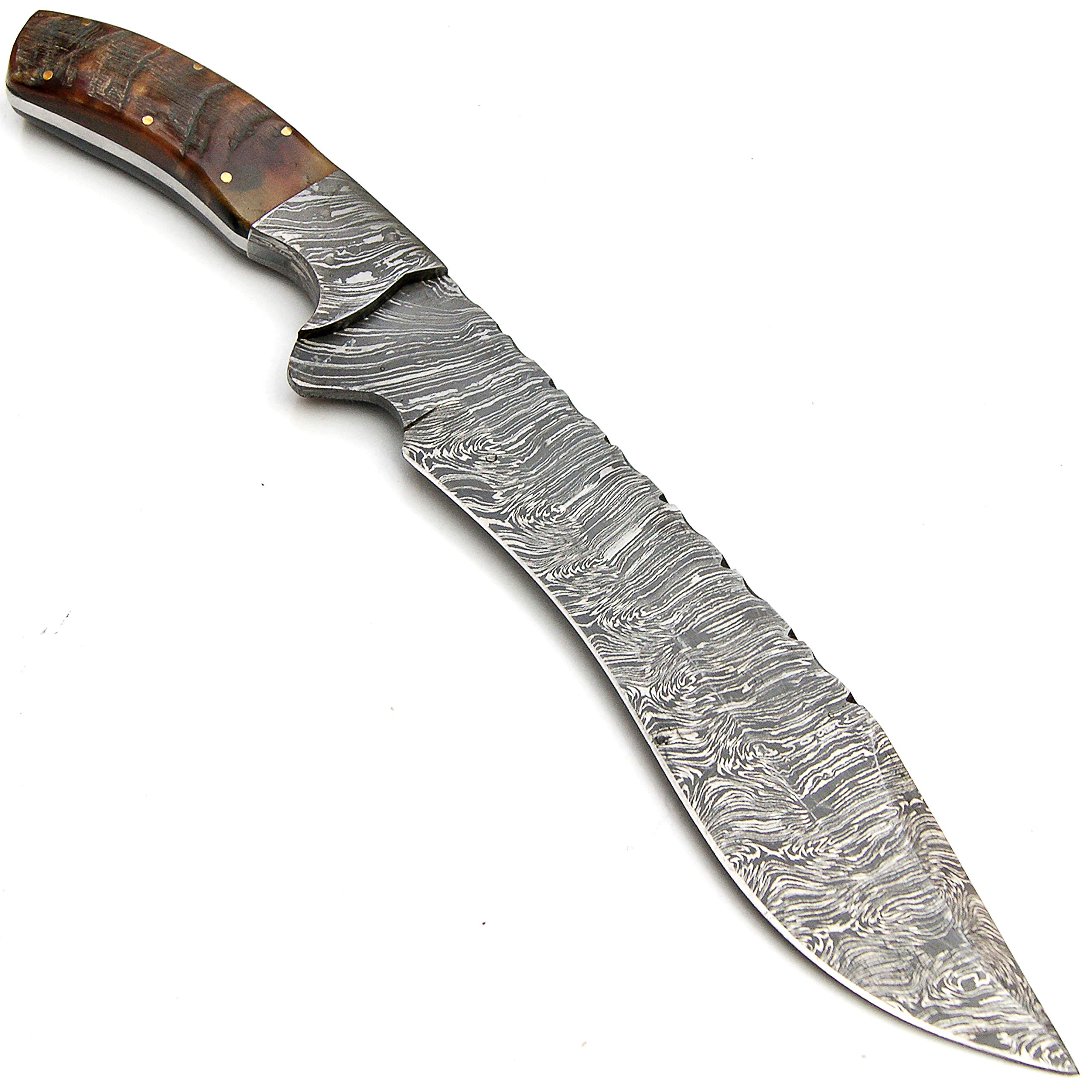 PAL 2000 KNIVES HK-9295 Handmade Damascus Steel 13 Inches Hunting Knife Ram Horn Handle with Sheath