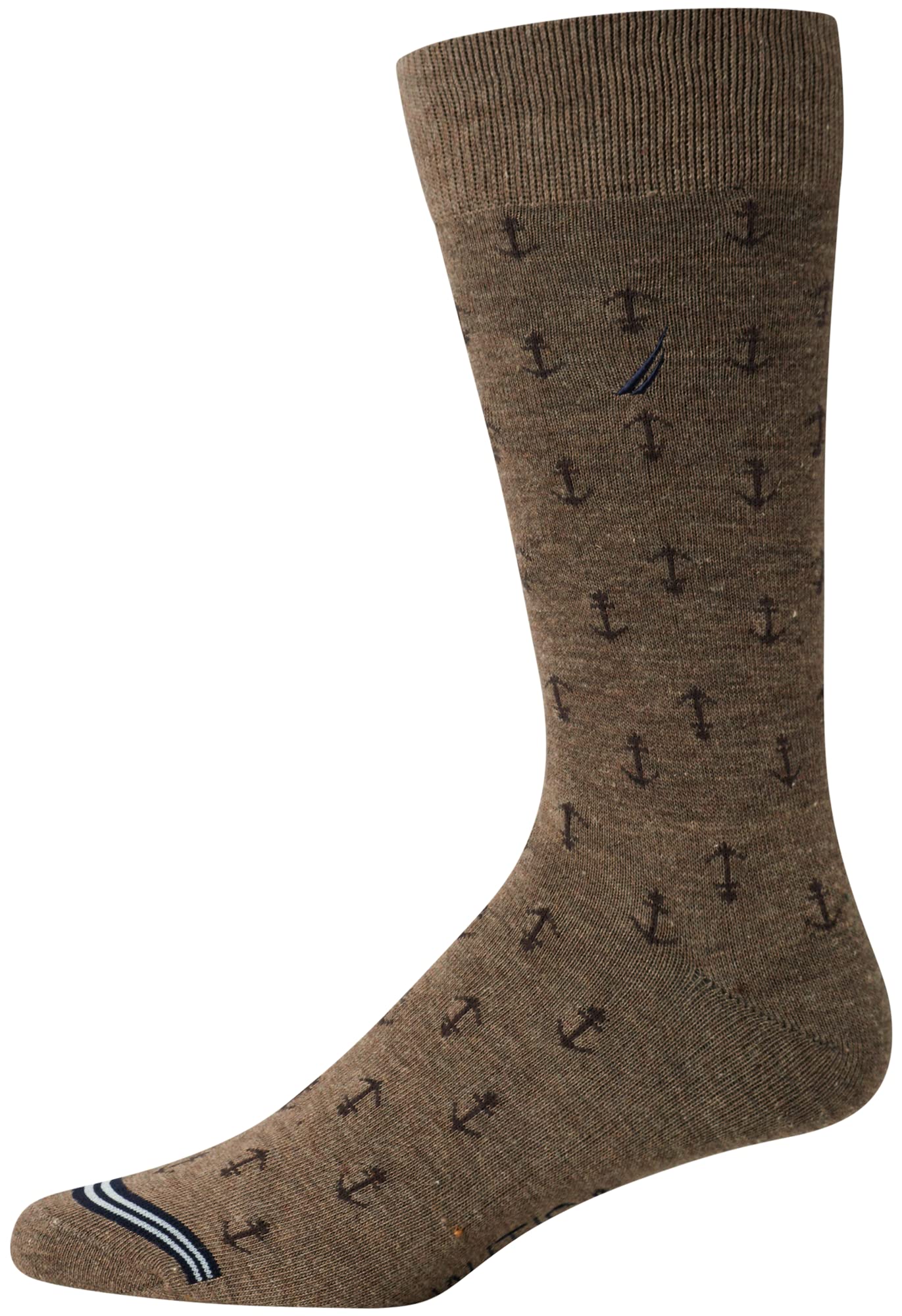 Nautica Men's Dress Socks - Solid Crew Socks (10 Pack), Size 6-12.5, Khaki/Navy/Black