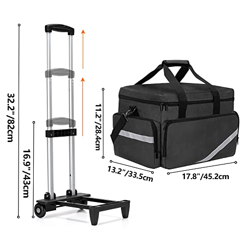 Trunab Rolling Medical Bag with Detachable Trolley, Nurse Rolling Bag with Removable Dividers 15.6β Laptop Sleeve, First Aid Responder Bag Empty for Home Health Nurses, Doctors, EMT, EMS