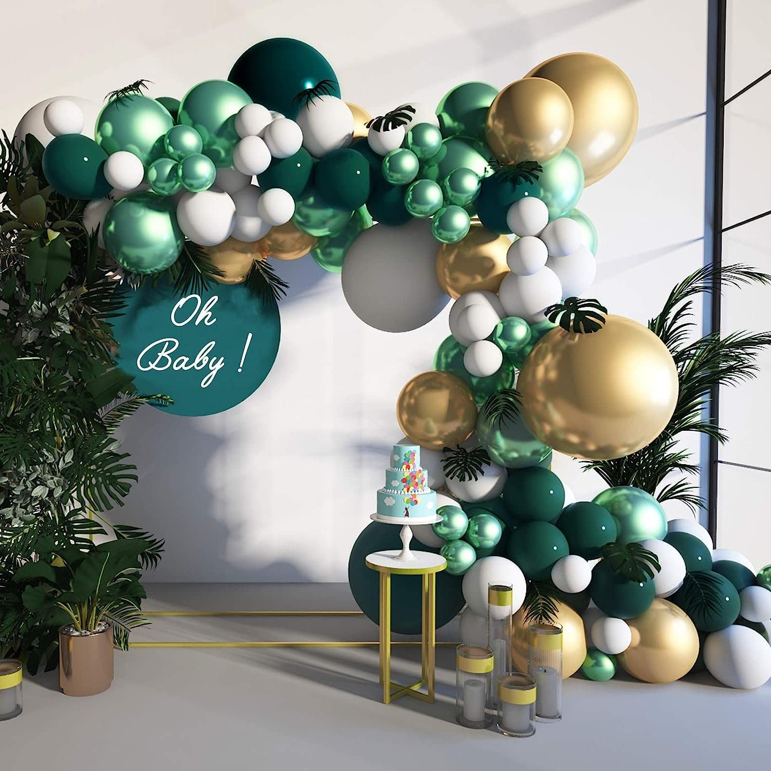 Metallic Chrom Green Party Balloons 50 PCS 5 Inches Latex Balloons for Birthday arty (Green)