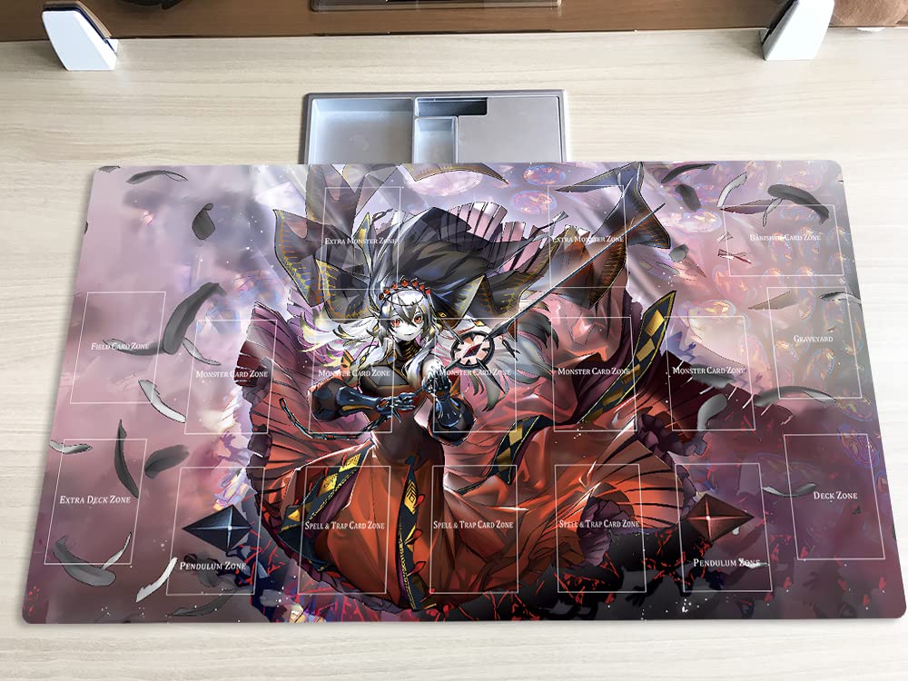 New Mlikemat Playmat Red Cartesia The Virtuous TCG CCG OCG Trading Card Game Mat with Zones + Free Bag (ZD014-346-A)