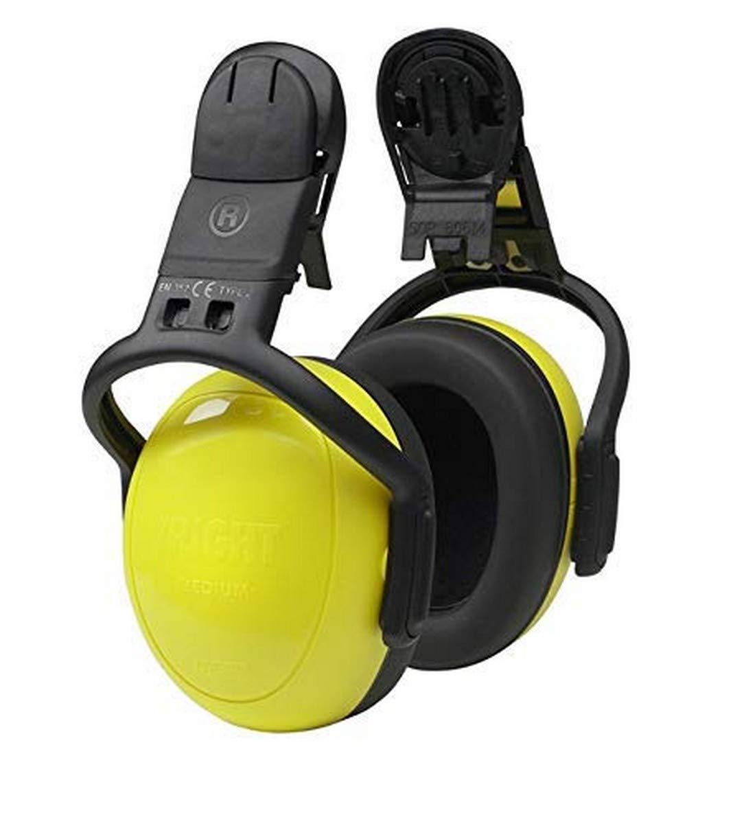 MSA 10087422 Left/Right Passive Cap-Mounted Earmuff, High, 28 dBA NRR, Yellow