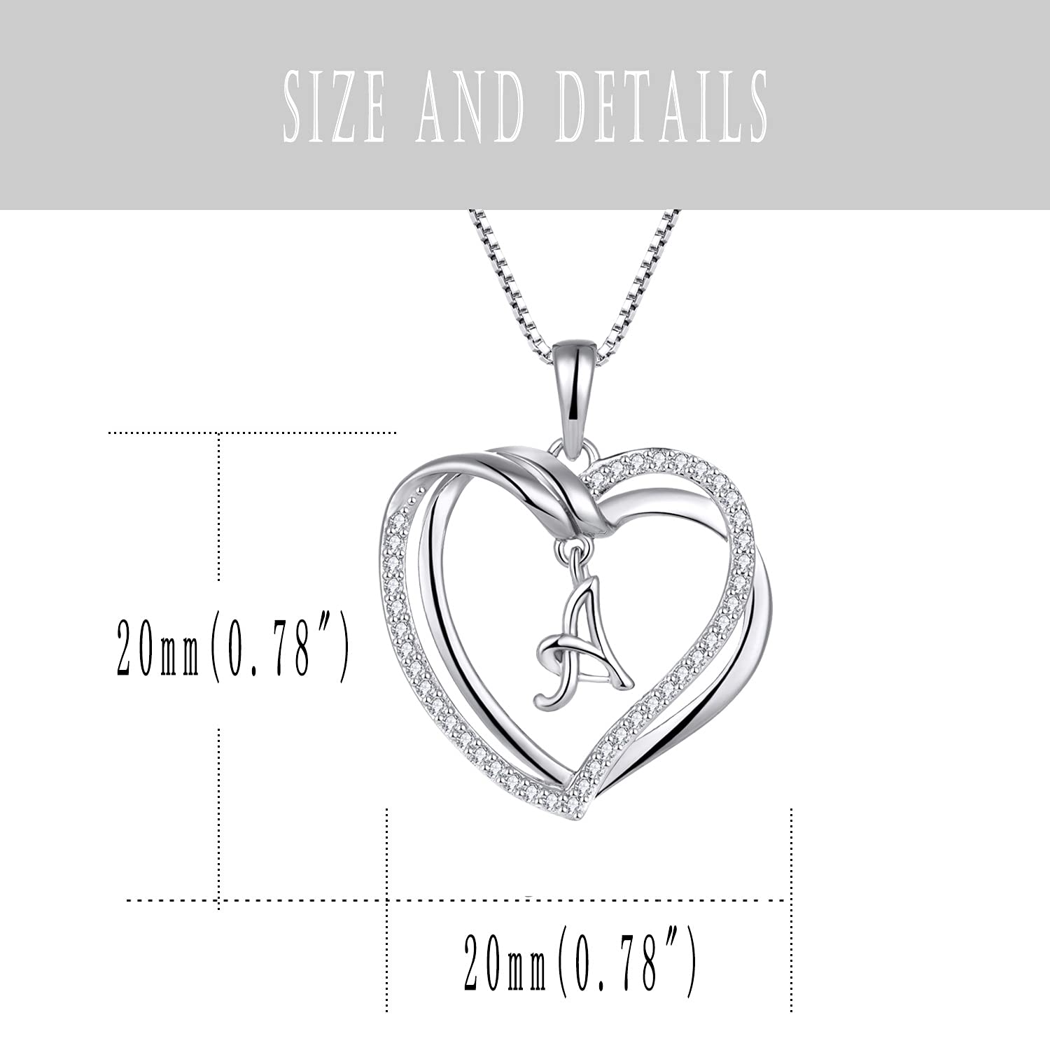 STARCHENIE A Necklace Initial Sterling Silver Heart Letters A Pendant Necklace for Women