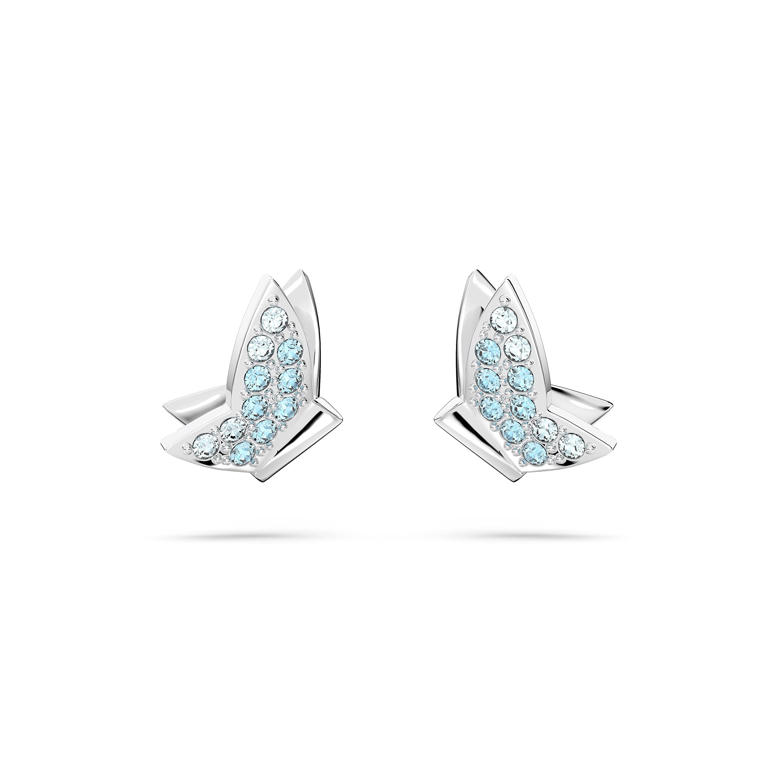 Swarovski Lilia Butterfly Necklace, Earrings, and Bracelet Crystal Jewelry Collection, Blue Crystals in a Rhodium Tone Finished Setting
