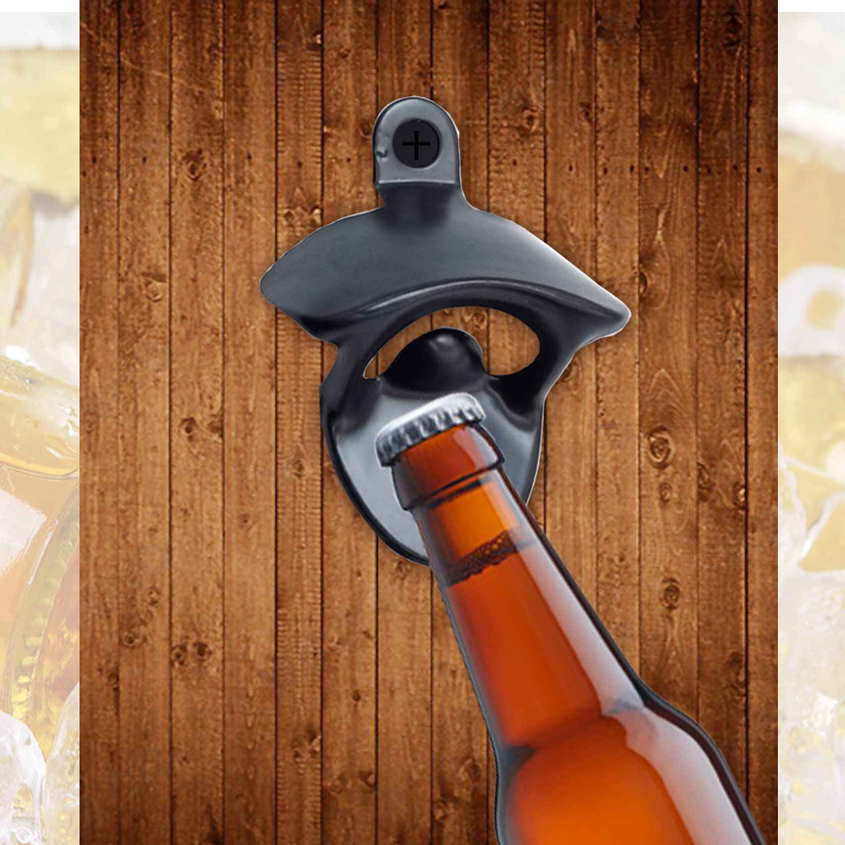 TIHOOD 12PCS Wall Mounted Bottle Opener Vintage Beer Bottle Opener Suitable for Bars KTV Hotels Homes(Green Bronze, Silver, Black)