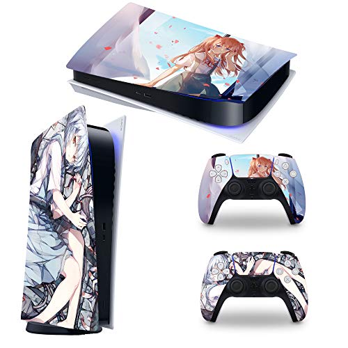 PlayStation 5 Skin Set – Genesis Neon - HD Printing Vinyl Skin Cover Protective for PS5 Standard Edition Console and 2 PS5 Standard Edition Controller