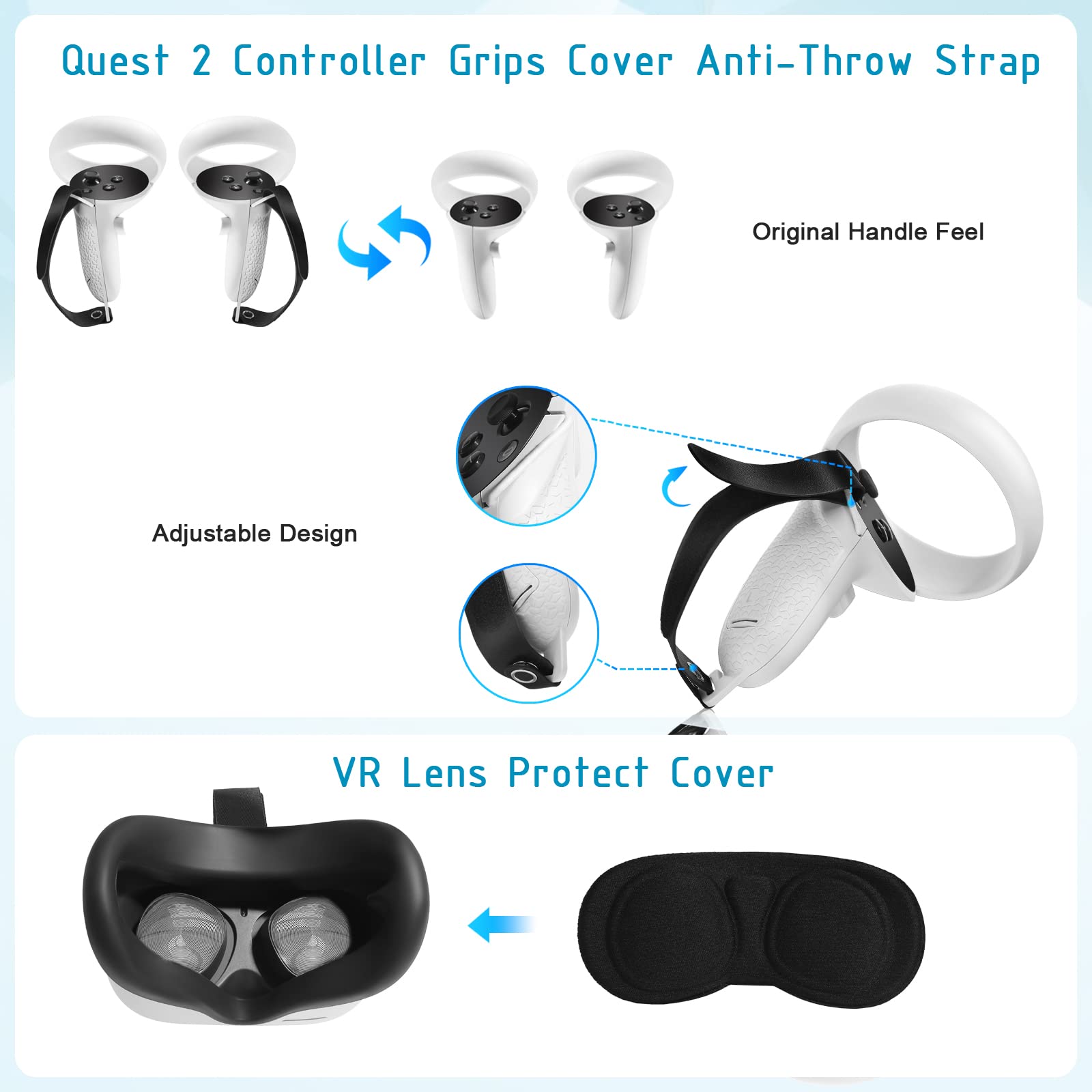 Zortwury Hard Carrying Case Compatible with Oculus/Meta Quest 2 Accessories VR Gaming Headset Touch Controllers & Lens Protector Accessories, Suitable for Travel and Home Storage (Black)