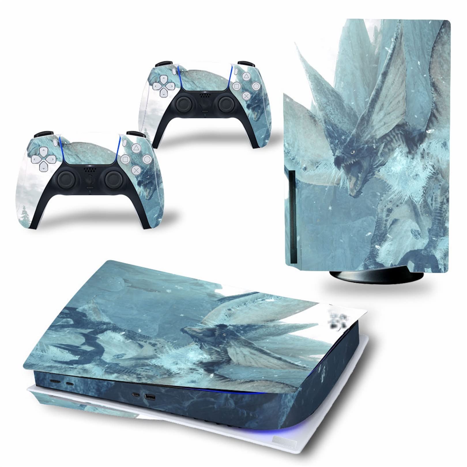 WREXIL LEEWEE for PS5 Skin Disc Edition & Digital Edition Console and Controller Vinyl Cover Skins Wraps Scratch Resistant, Compatible 02243 No Foaming (Size : Disc Version)