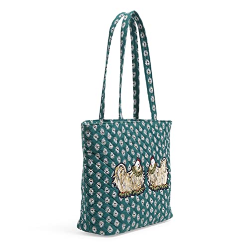 Vera Bradley Women's Cotton Small Tote Bag, French Hen - Recycled Cotton, One Size