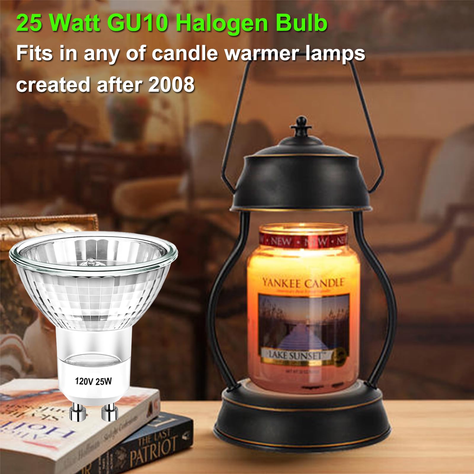 PaeorRorL Halogen Bulb 25 Watt GU10 120V NP5 Replacement Bulbs for Candle Warmer Lamps,Scent Wax Burner,Wax Warmer,Fragrance Melt,Warming Bulb MR16 JDR Dimmable,Warm White 2700K,Pack of 4