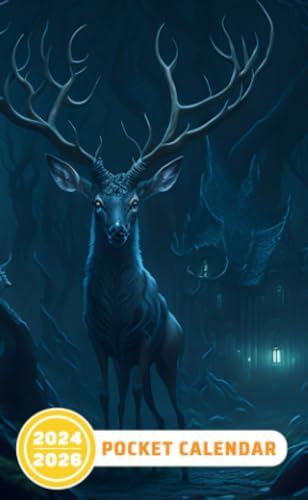 Pocket Calendar 2024 - 2026 With Moon Phase: Three-Year Monthly Planner for Purse , 36 Months from January 2024 to December 2026 | Enchanted Forest | Mythical creatures | Ancient ruins