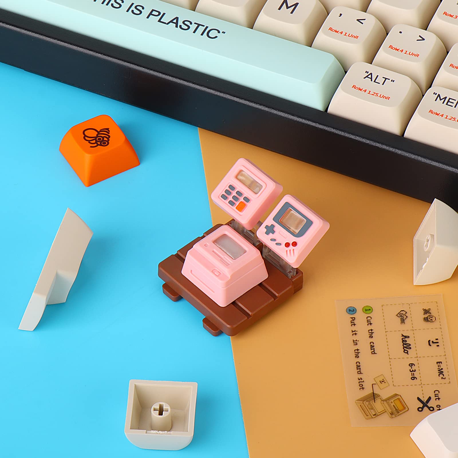 YIMAGUJRX DIY Keycaps for ESC Key, Customized Keycaps with Classic Retro Translucent Design for Mechanical Gaming Keyboard (White)