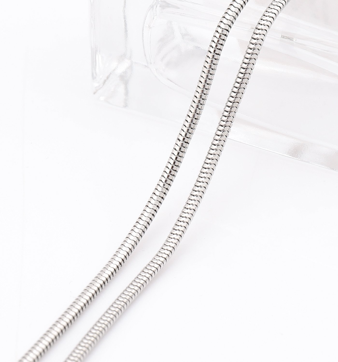 NVENF Long Sweater Chain Double Circle Pendant Necklace Bold Snake Chain Women Statement Necklace (Silver-tone)