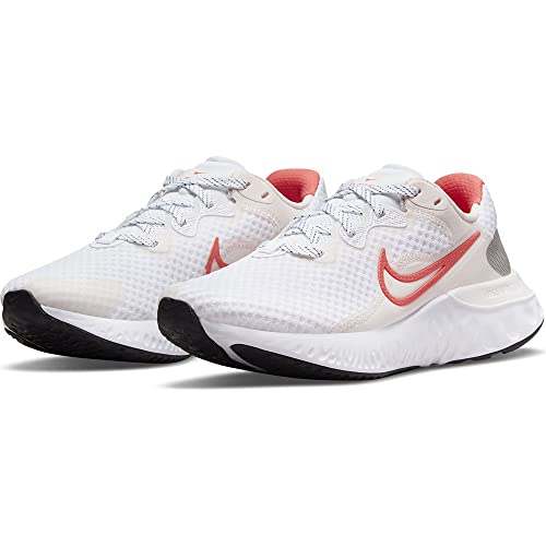 Nike Women's Stroke Running Shoe, White/Magic Ember, 8 M US