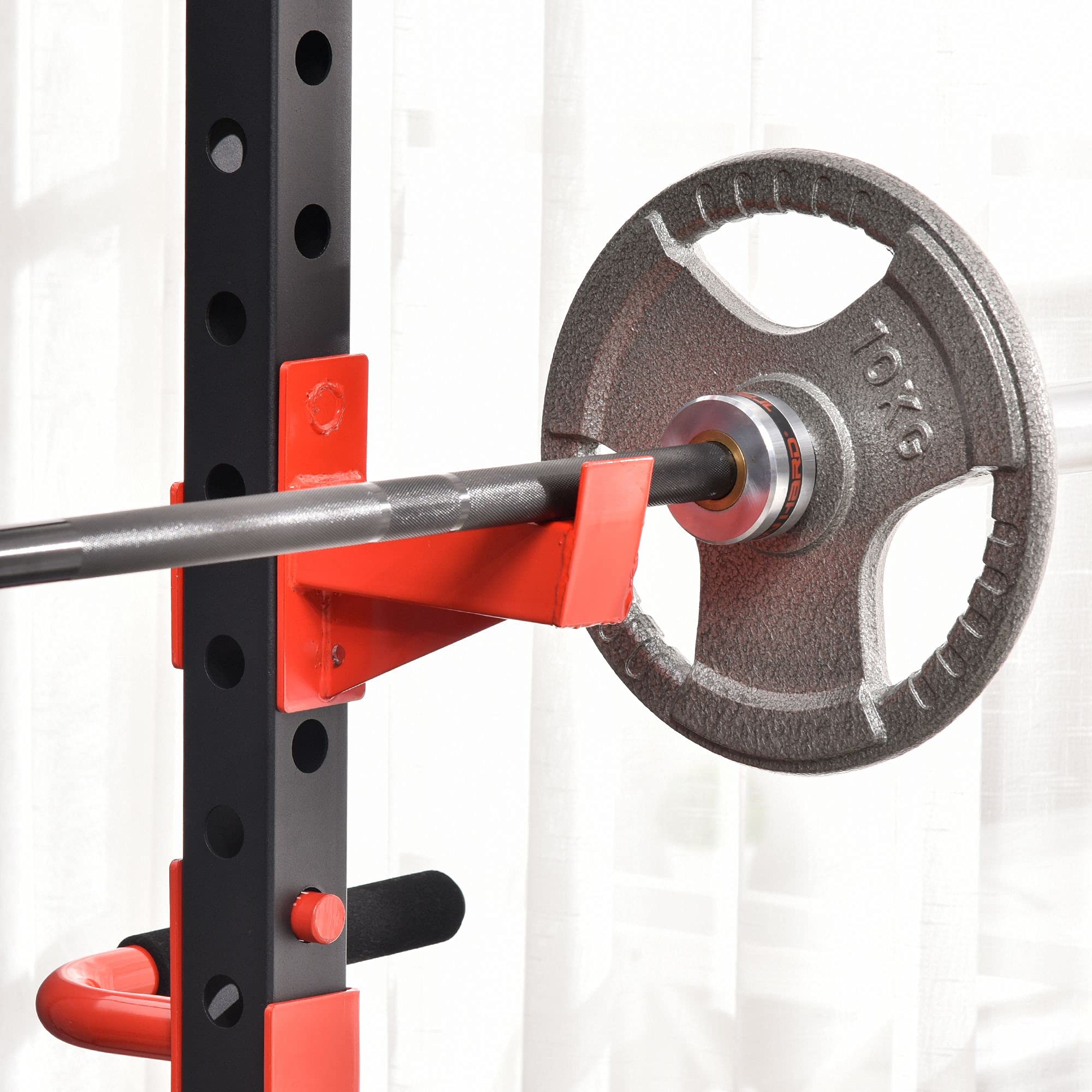 Soozier Adjustable Power Tower Dip Station Pull Up Bar Squat Rack Power Cage At Home Workout Equipment, Upper Body Strength Training Equipment