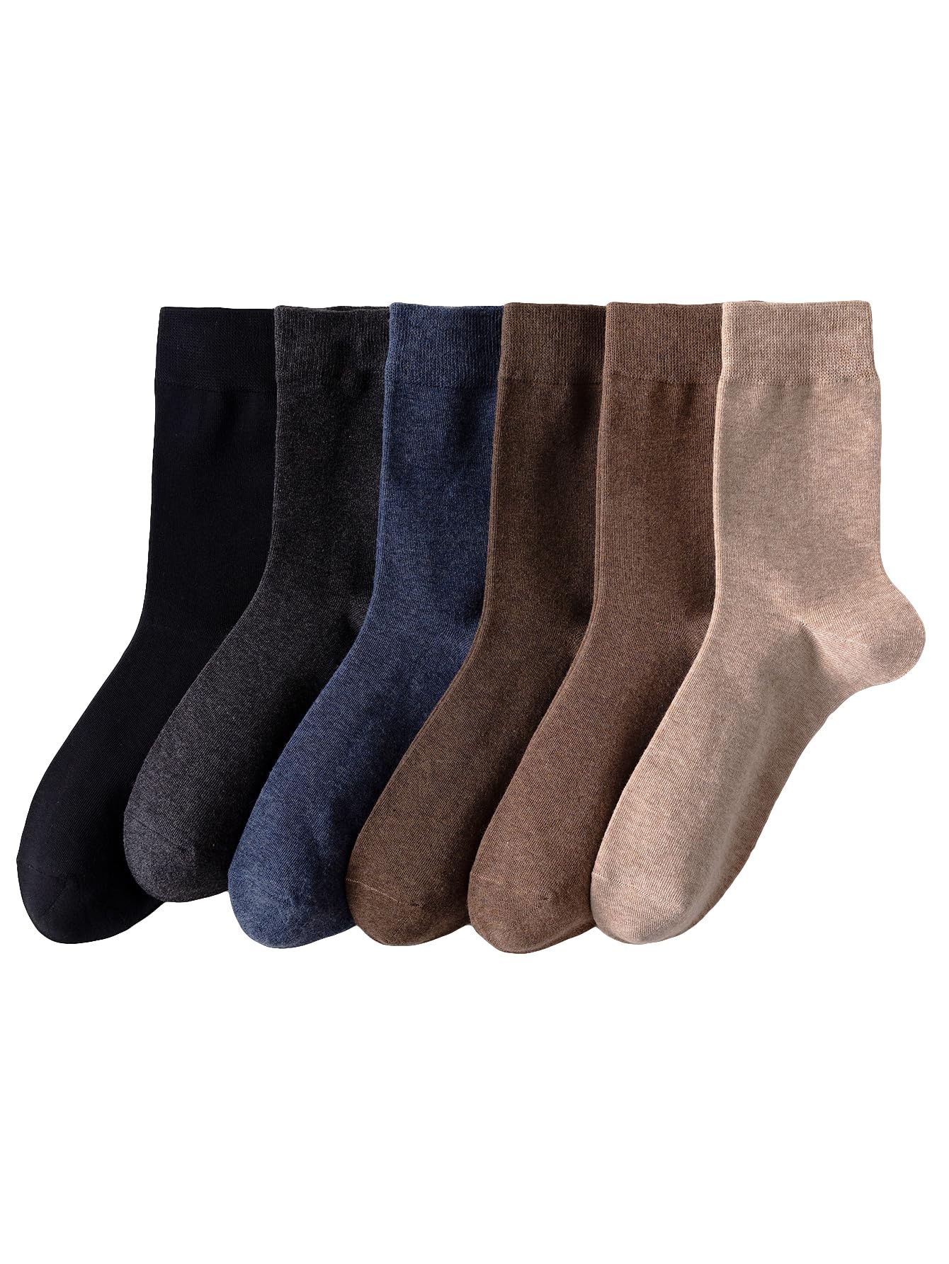Verdusa Men's 5 Pairs Solid Athletic Crew Sock Multicolor one-size