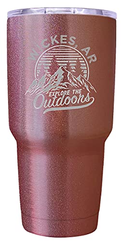 R and R Imports Wickes Arkansas Souvenir Laser Engraved 24 oz Insulated Stainless Steel Tumbler Rose Gold