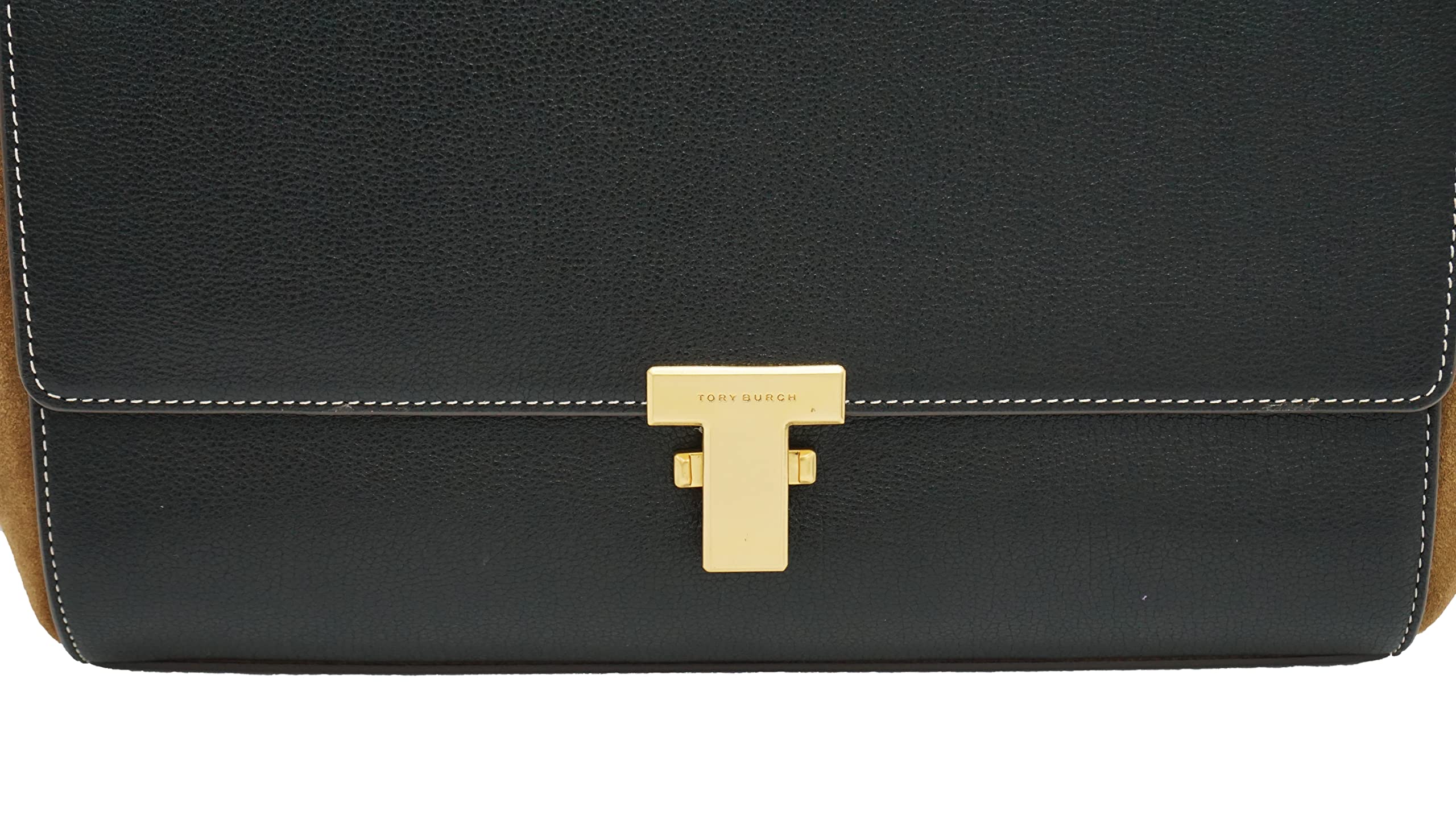 Tory Burch 80166 Black/Gold Hardware Juliette Suede/Leather Women's Satchel Bag